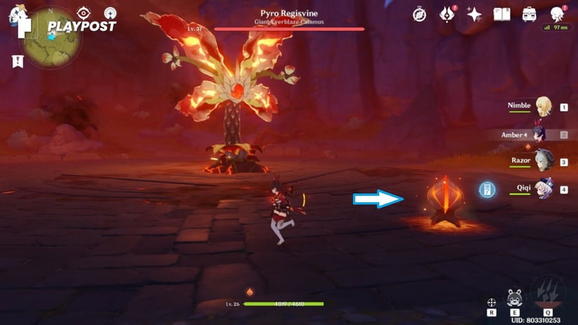 [Genshin Impact] วิธีปราบบอส Pyro Regisvine (บอสดอกไม้ไฟ) - frogtory